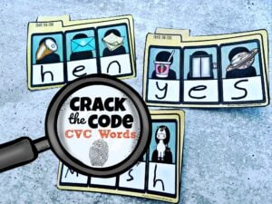 🔍 FREE Crack the Code CVC Words Activity Printables