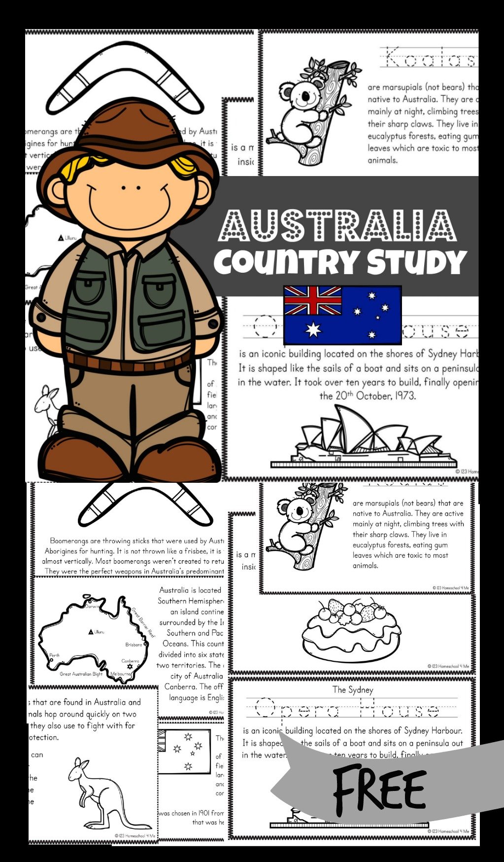 🦘🐨 FREE Printable Australian Animals for Kids Worksheets