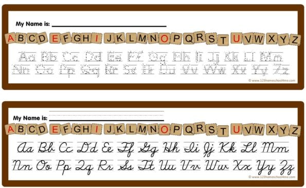 FREE Alphabet Desk Chart Line Printable