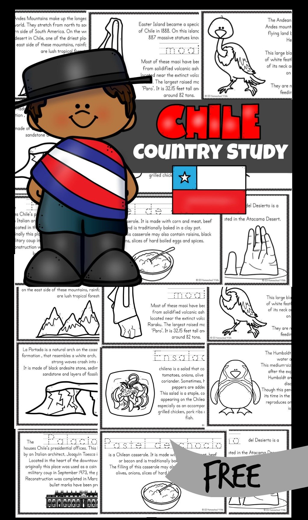 FREE Chile For Kids Printable Reader - Color & Learn