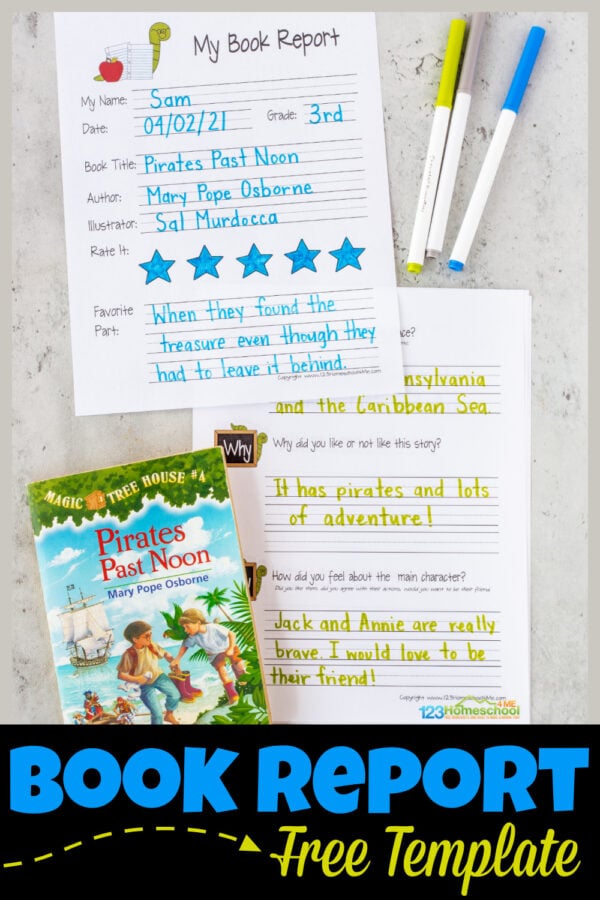 ️ FREE Printable 3rd Grade Book Report Template for Report