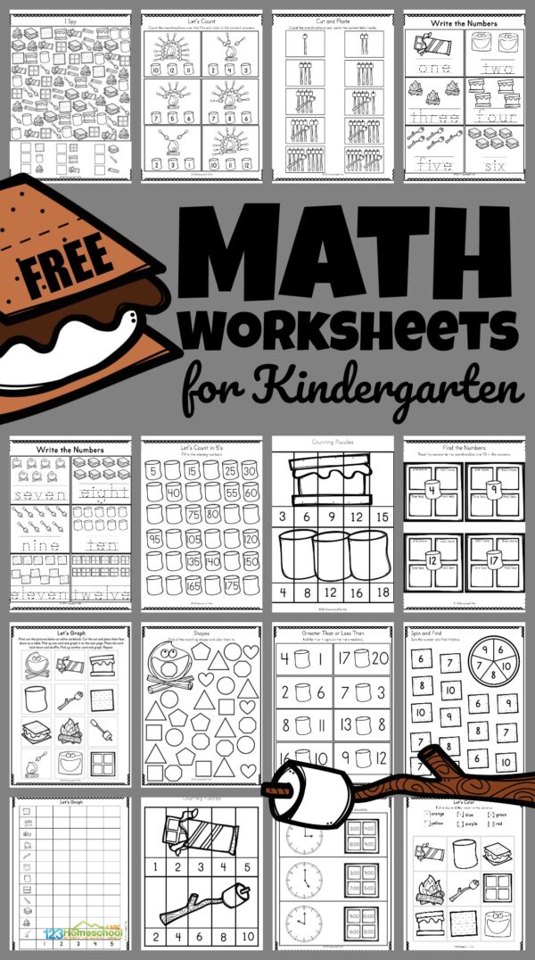 FREE Printable Bubble Kindergarten Math Worksheets