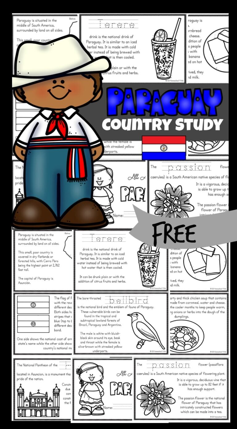 FREE Paraguay For Kids Printable Reader to Color, Read, and Learn!