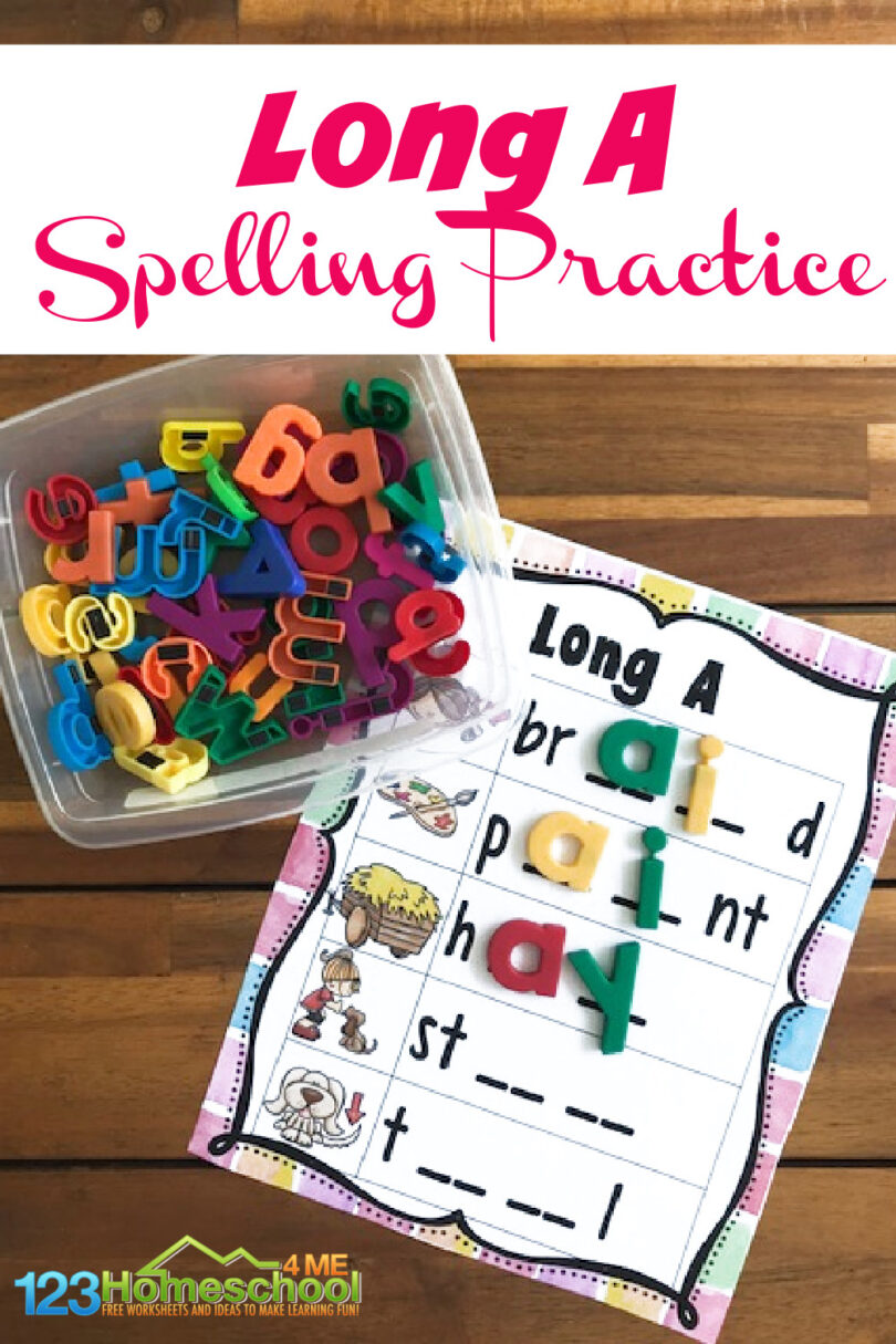 Spelling Long A Sound Words Worksheet
