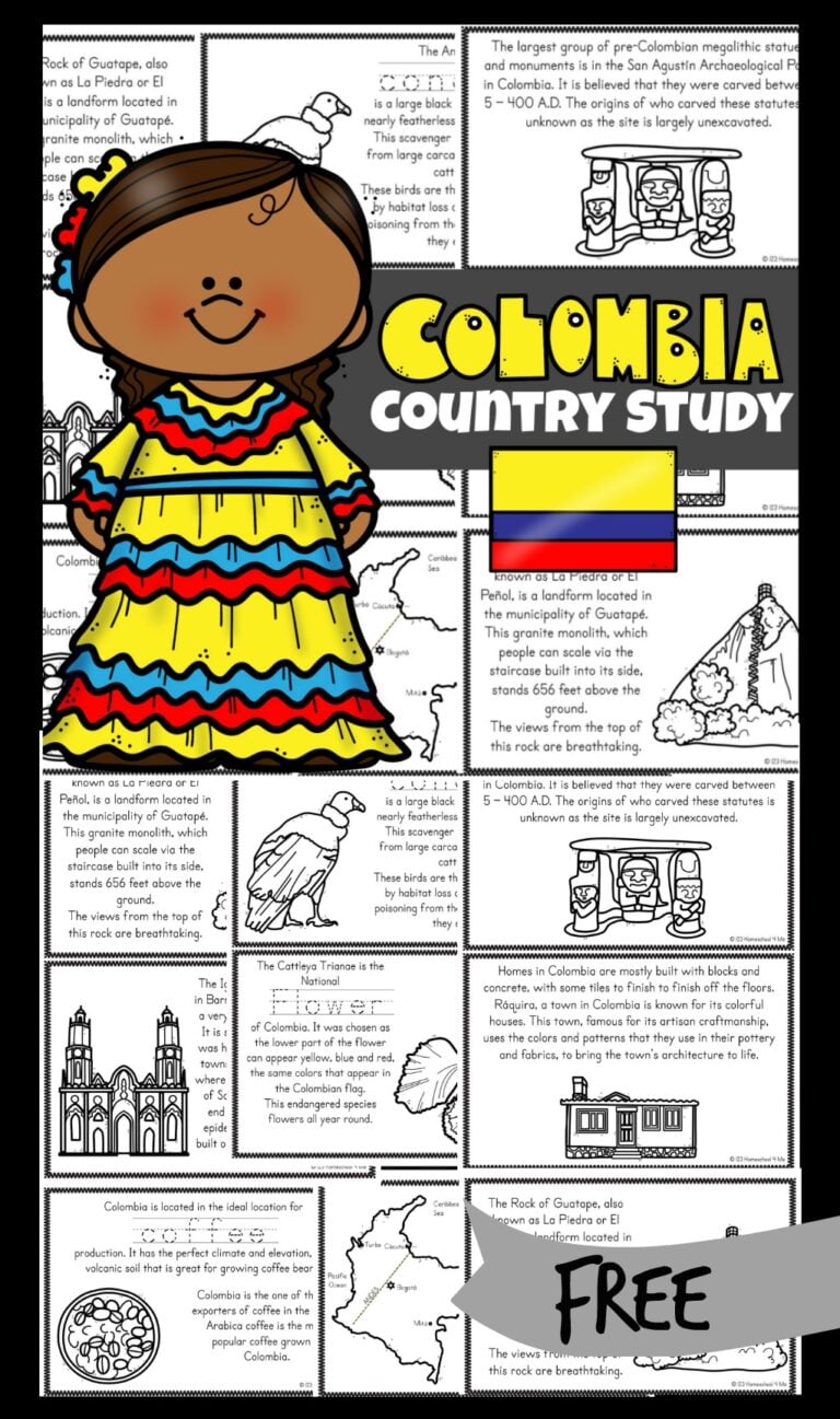 FREE Colombia For Kids Printable Book
