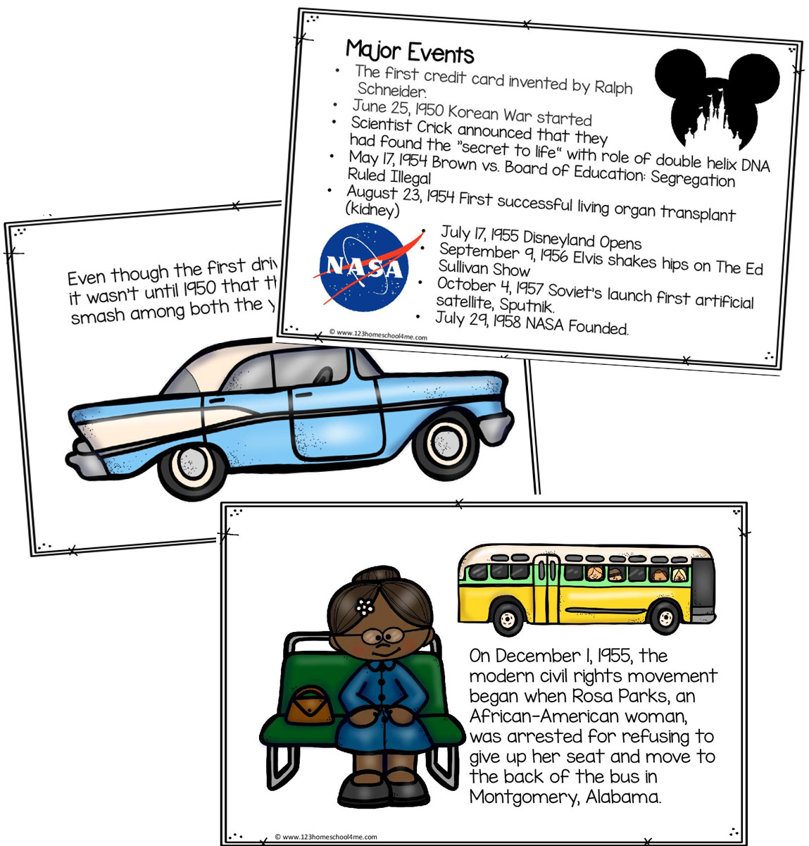 1950s for Kids - Printable Book to Read, Color, and Learn - Printable ...