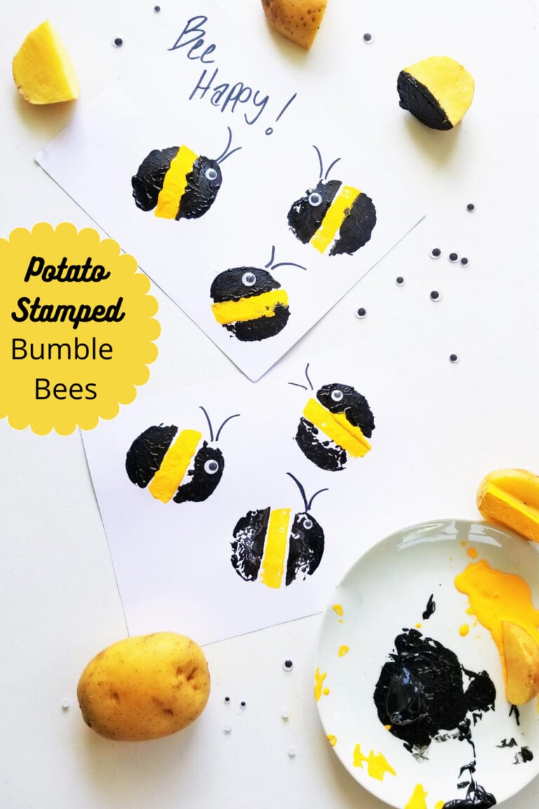 Potato Stamped Bumble Bee Craft