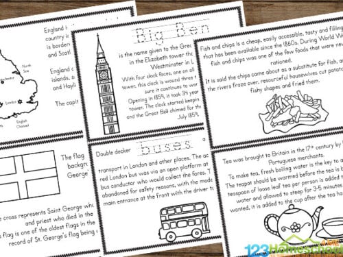 💂‍♀️ FREE England for Kids Printable Reader to Color, Read, and Learn!