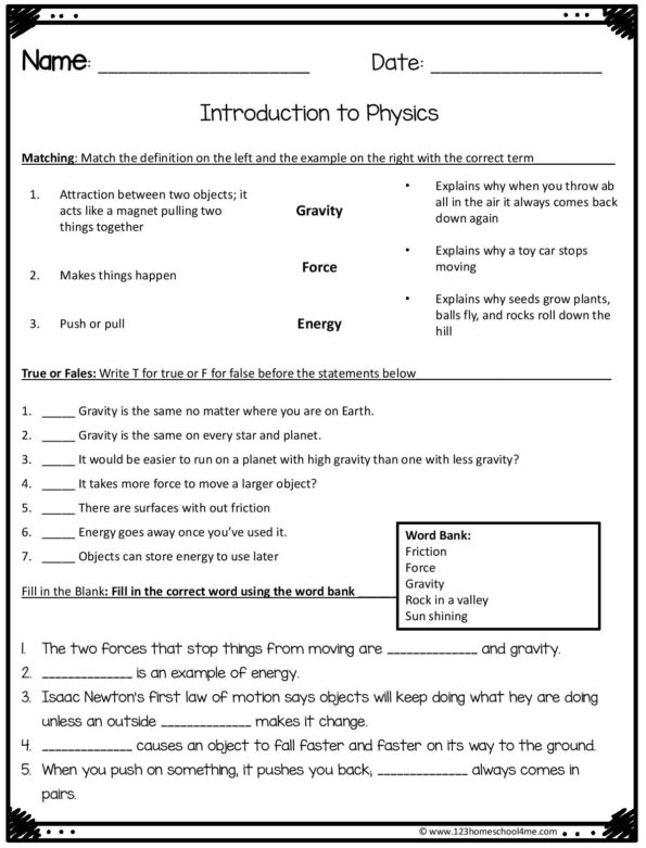 FREE Printable Simple Machines Worksheet Pack for Kids