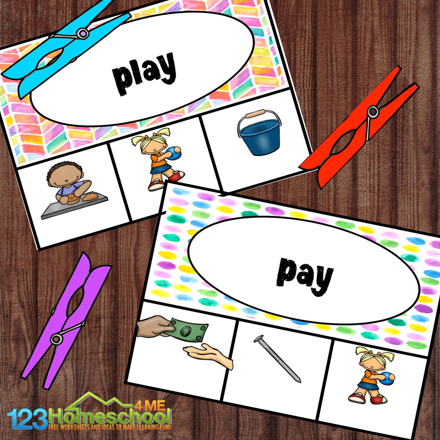 FREE Spelling Long A Words Clip Cards Long Vowel Activity FREE Spelling Long A Words Clip Cards Long Vowel Activity