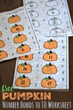 FREE Number Bonds to 10 Worksheets for Kindergarten