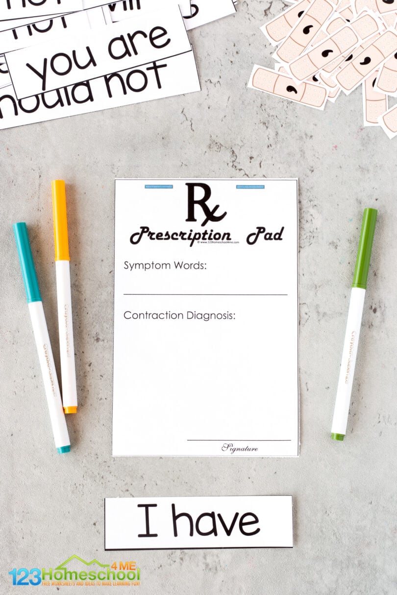 🩹 Band-Aid Contractions Activity - Free Printable Game for Kids