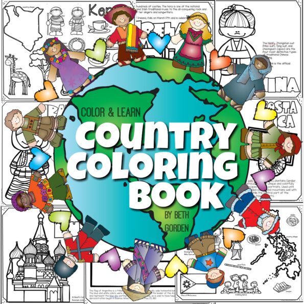 Read, Color & Learn Country Coloring Pages