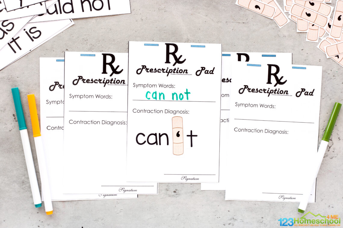 🩹 Band-Aid Contractions Activity - Free Printable Game for Kids