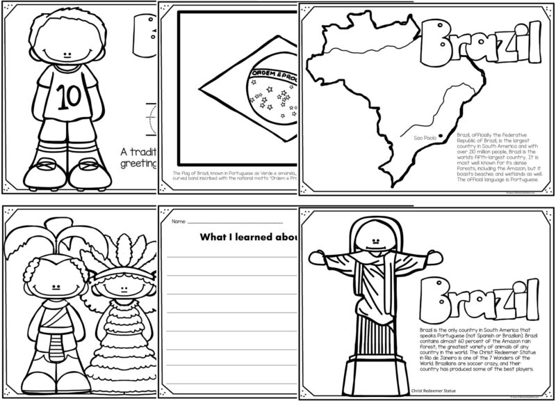 Read, Color & Learn Country Coloring Pages