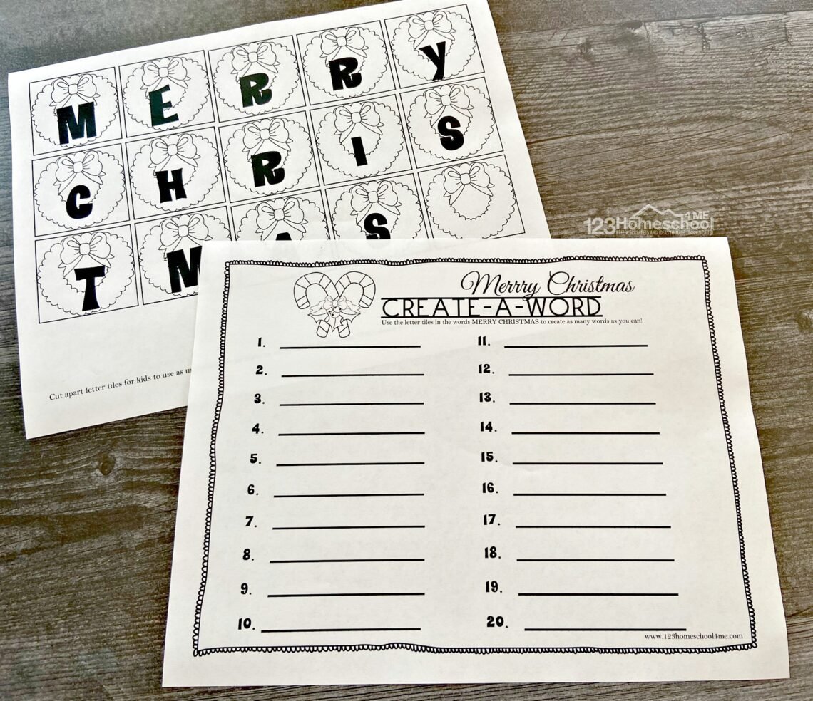 🎄 FREE Create a Word Christmas Spelling Activity