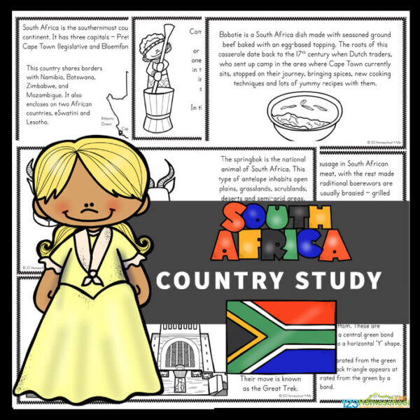 FREE Printable South Africa For Kids Mini-Book