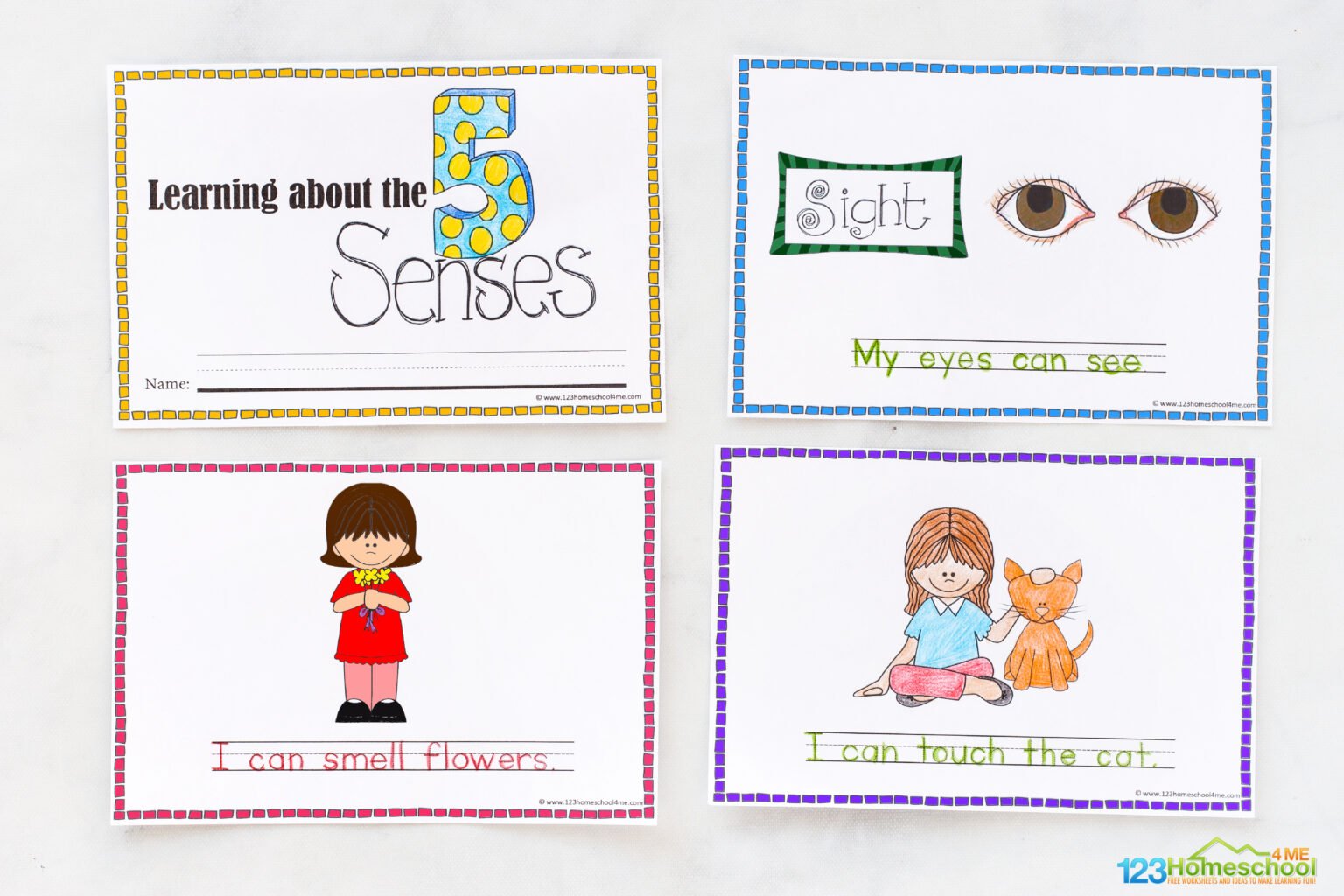 👅👂👃👀👉 My Five Senses Story Book Free Printable pdf