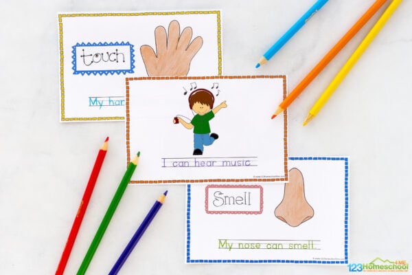 👅👂👃👀👉 My Five Senses Story Book Free Printable pdf