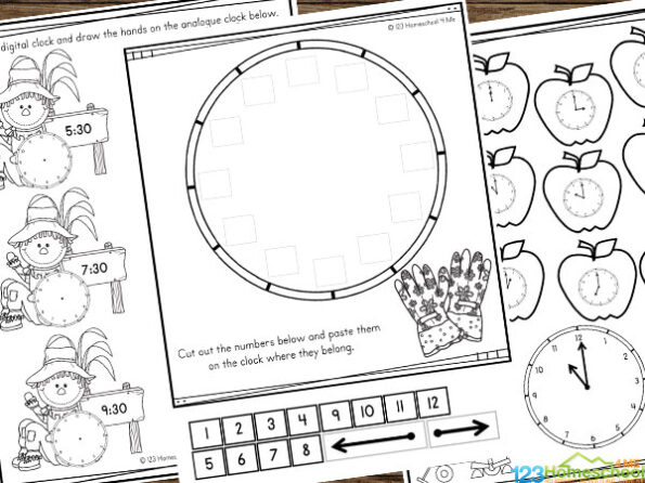 ⏲ FREE Printable Garden Telling the Time Clock Worksheets pdf
