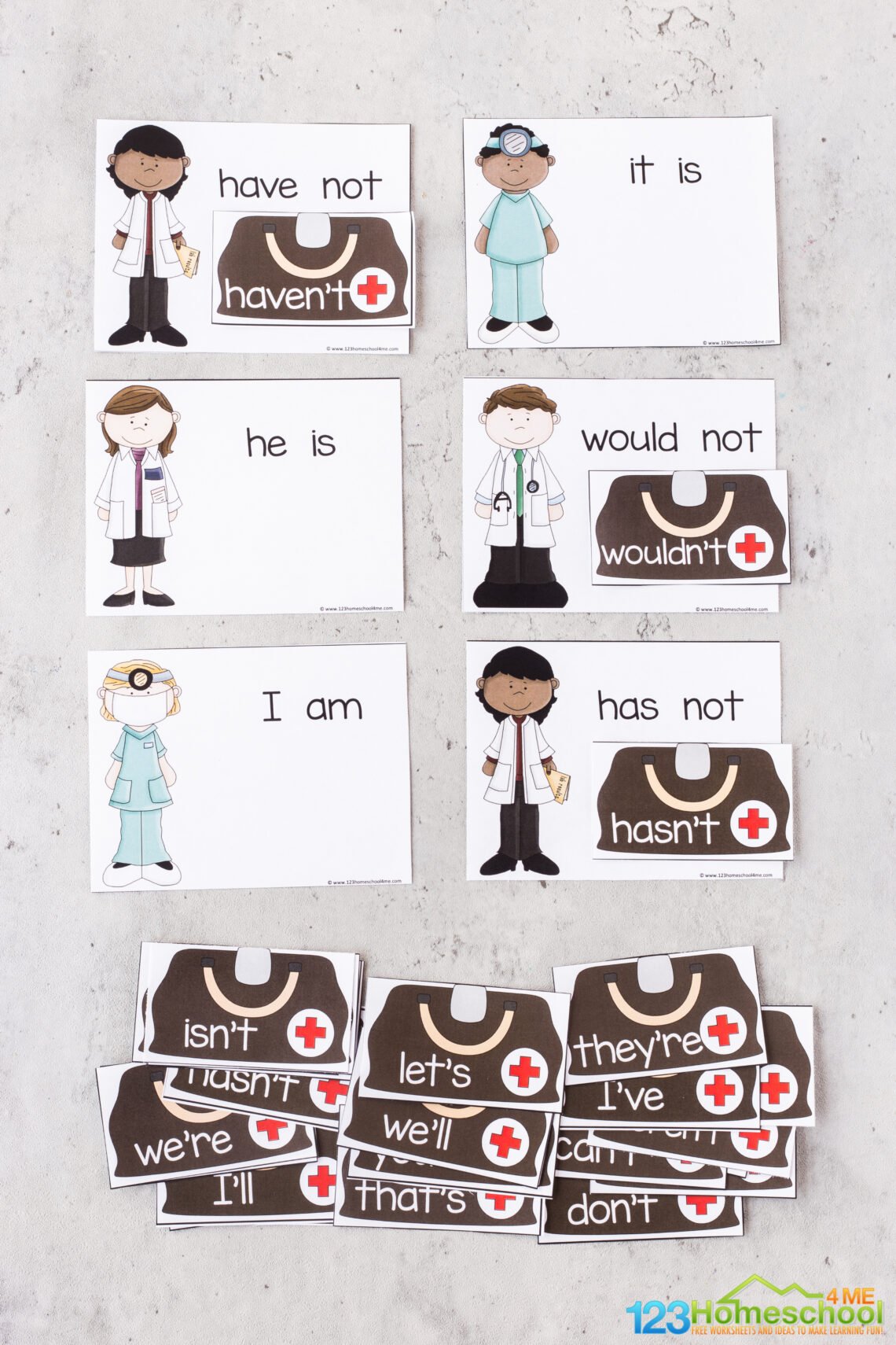 FREE Printable Contraction Practice Worksheets