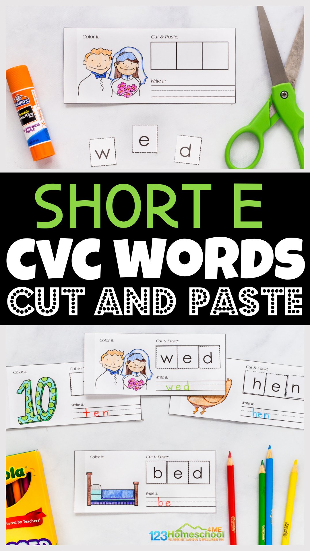 FREE CVC Words Middle Sounds Clip Cards