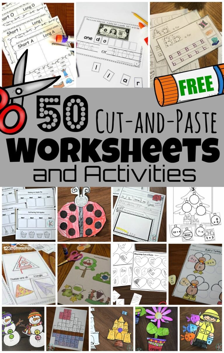 FREE Short u CVC Words Activity - Cut and Paste Worksheets