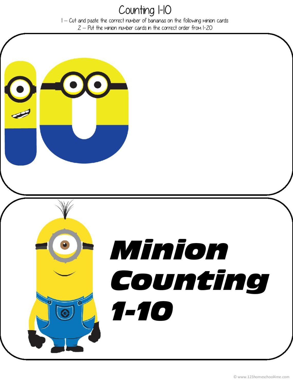 FREE Printable Minion Worksheet Printables for Kids