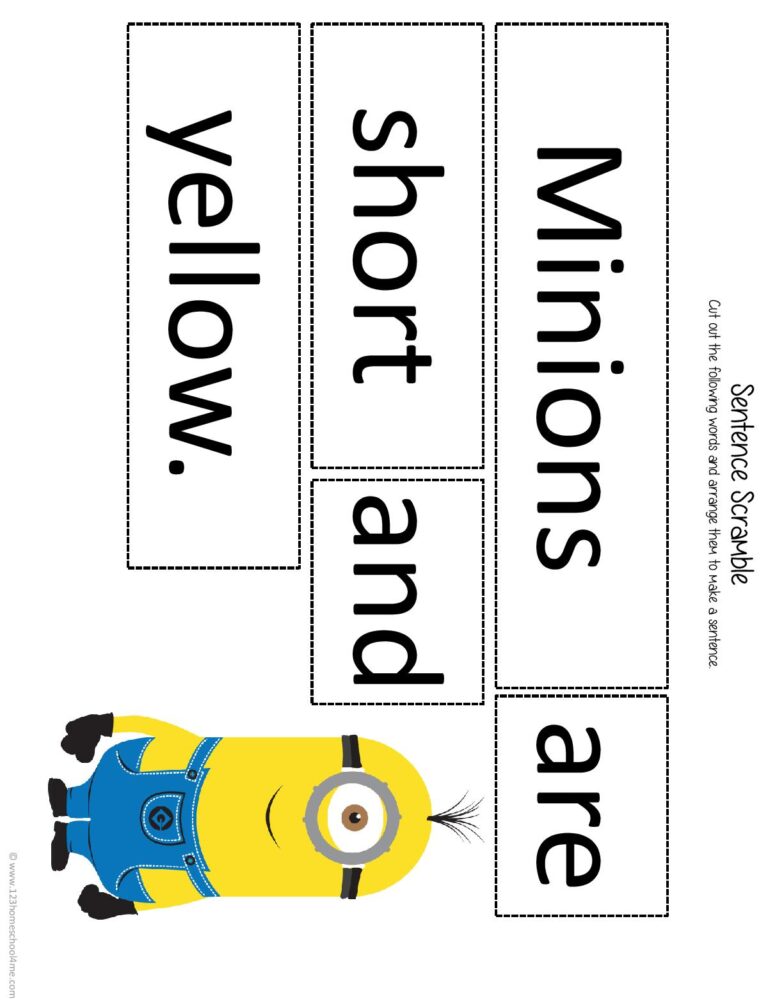 FREE Printable Minion Worksheet Printables for Kids