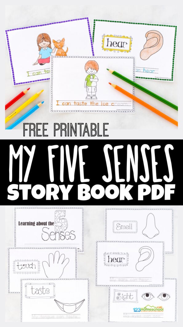 👅👂👃👀👉 My Five Senses Story Book Free Printable pdf
