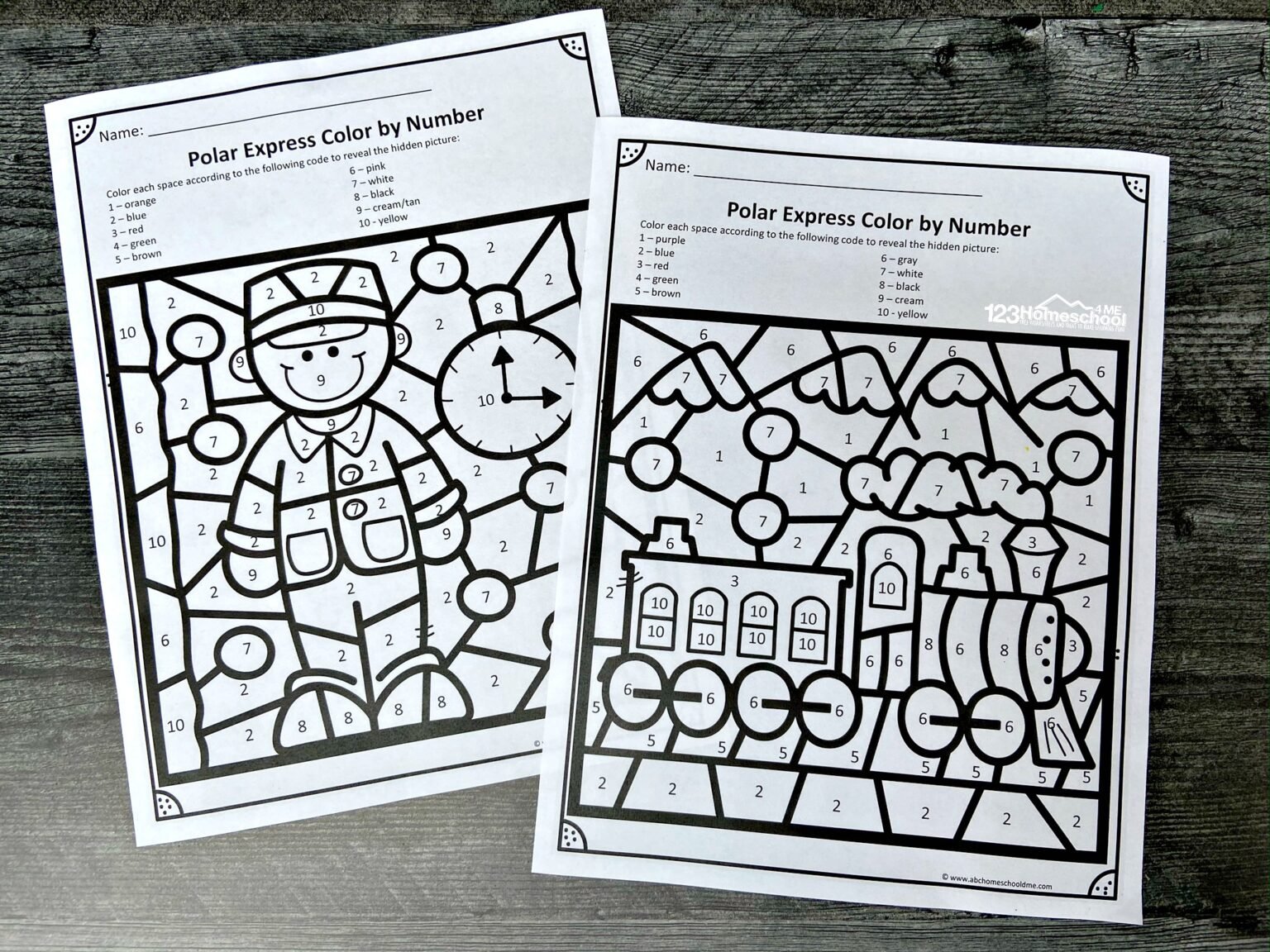 🎄 FREE Polar Express Color by Number Worksheets