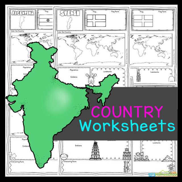 FREE FREE Printable Country Worksheets for Kids