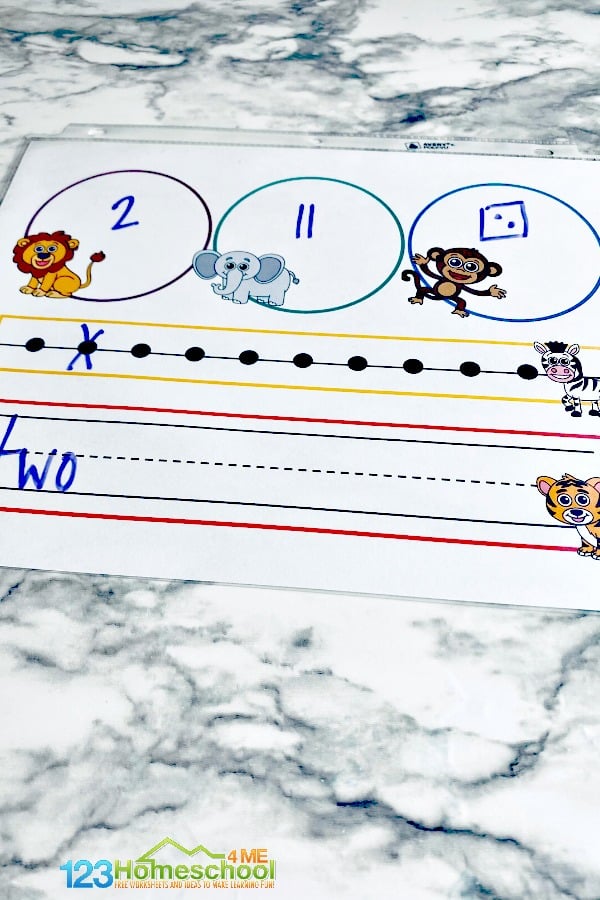 🦁🐵🐘 FREE FREE Zoo Animals Printable Number Sense Activity