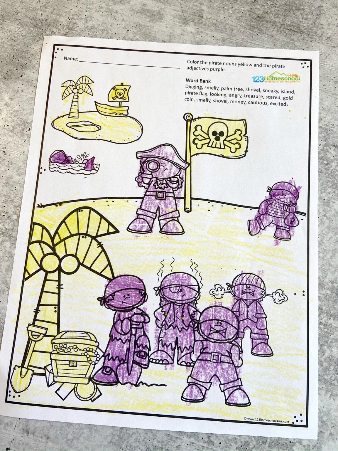 ‍☠️ Free Printable Pirate Parts of Speech Worksheets