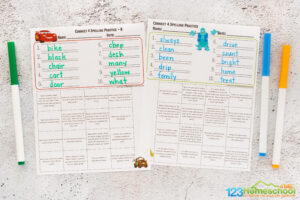 FREE Printable Connect 4 Spelling Practice Worksheets