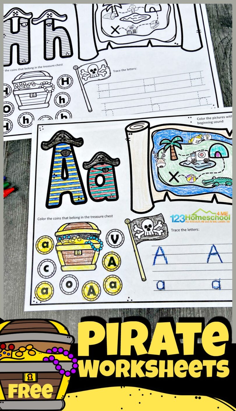 🏴‍☠️ Pirate Activities, Printables, Free Worksheets for Kids