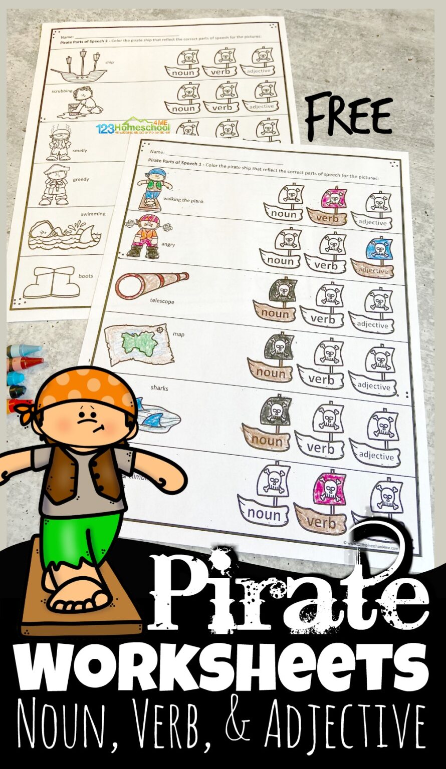 🏴‍☠️ Pirate Activities, Printables, Free Worksheets for Kids