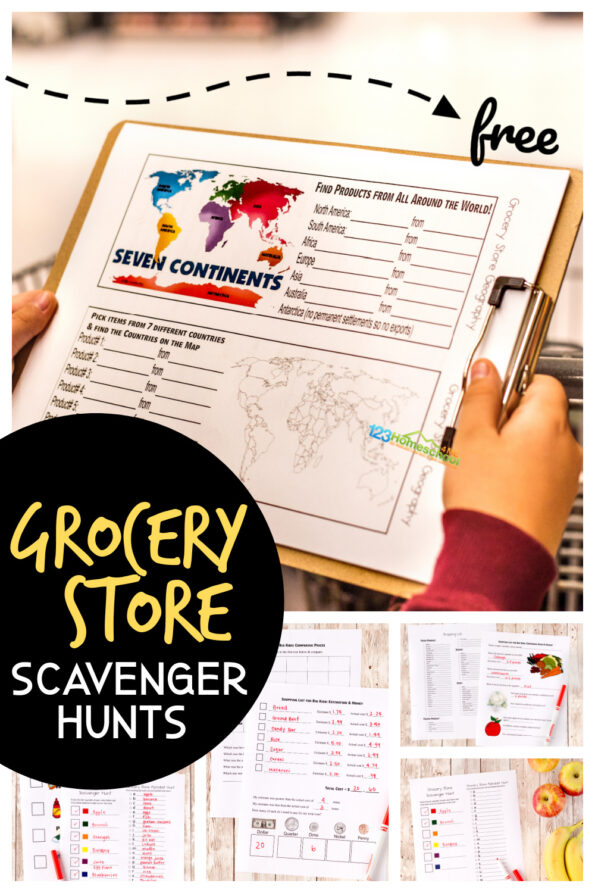 🛒 FREE Printable Grocery Store Scavenger Hunt for Kids