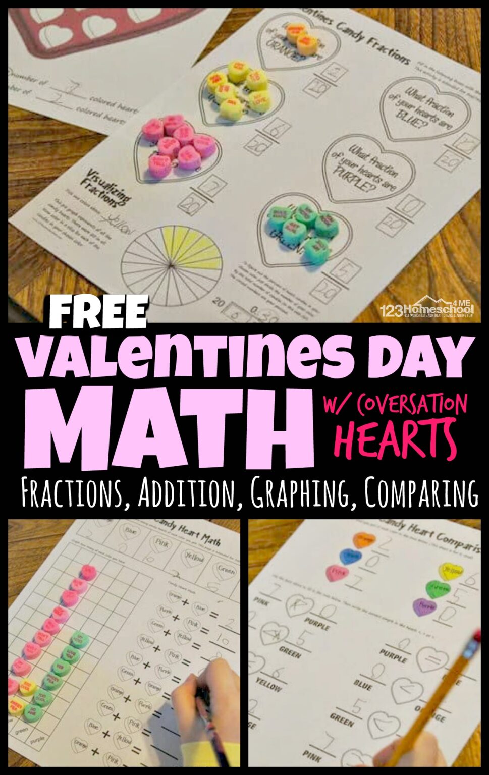 ️️ FREE Valentines Day Roll and Cover Math Activity for Preschooler