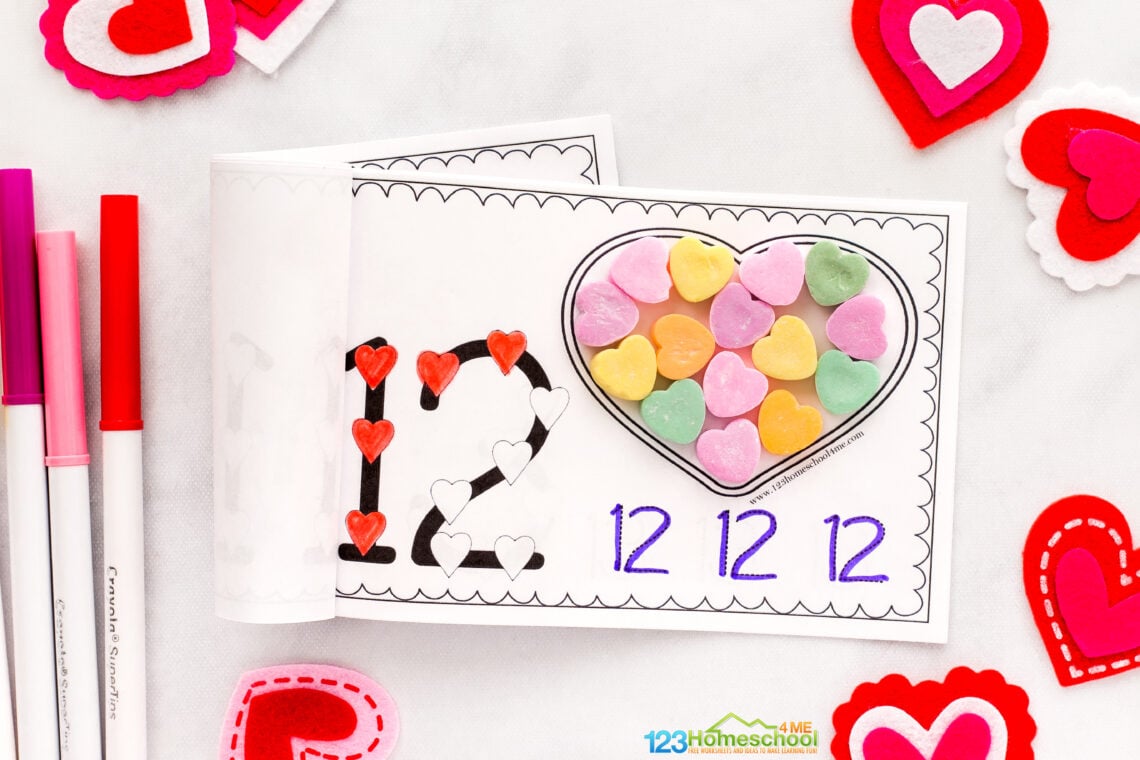 💗 Counting to 20 Valentines Day Math Worksheets Activity