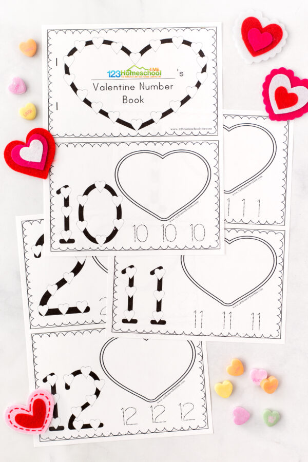 💗 Counting to 20 Valentines Day Math Worksheets Activity