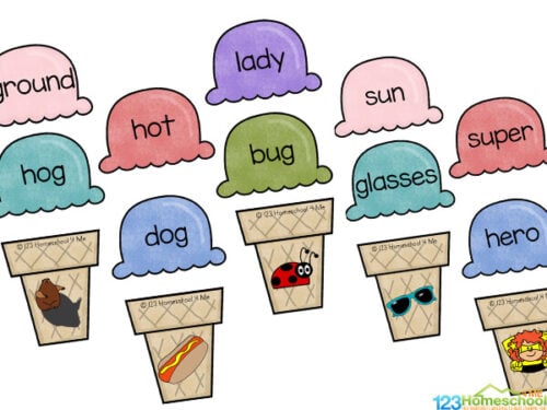 🍧 FREE Printable Ice Cream Compound Words Activity