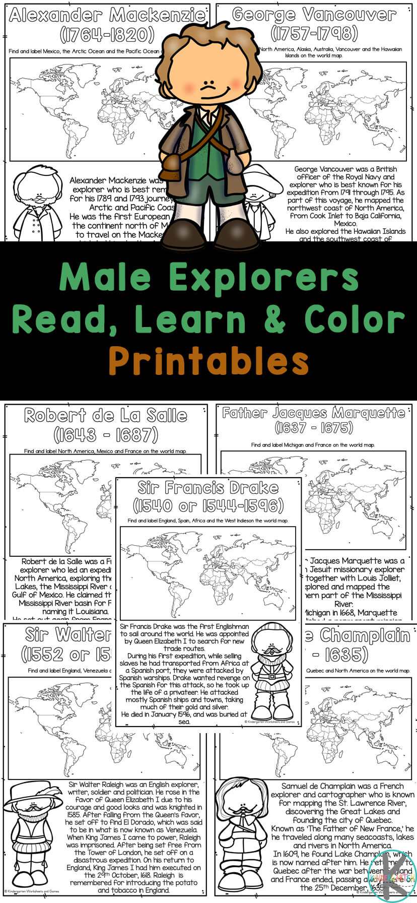Explorers for Kids - Columbus, Vasco de Gama, and Vespucci Activities