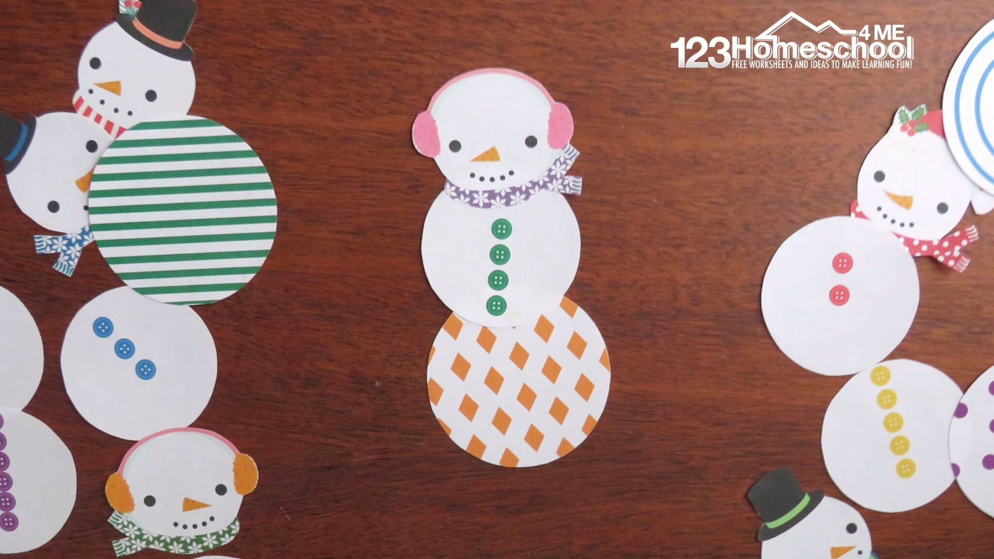 FREE Snowman Mix and Match Color Sorting Game
