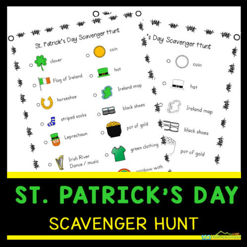 🍀 FREE Printable St Patricks Day Scavenger Hunt Activity for Kids