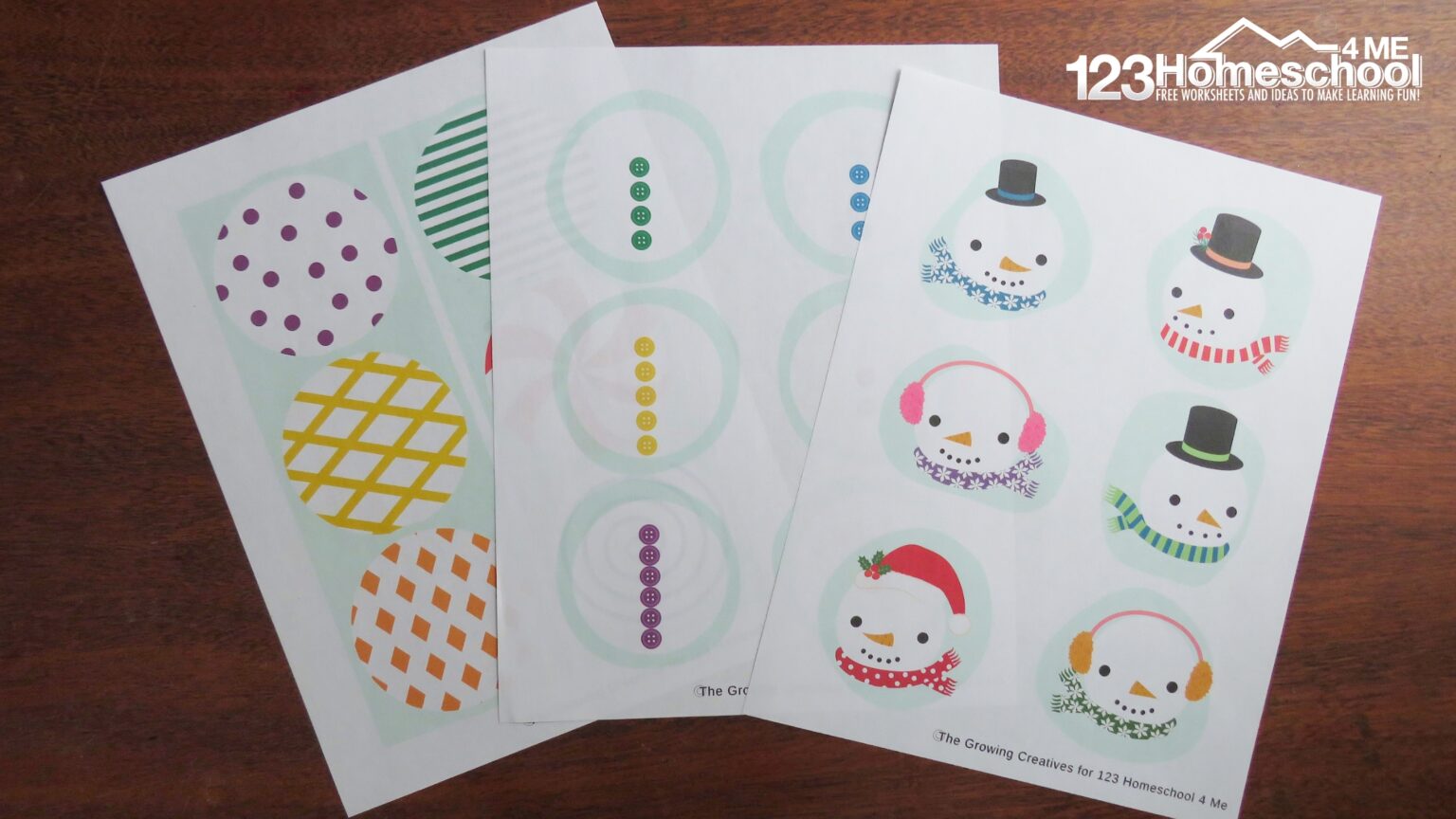 FREE Snowman Mix and Match Color Sorting Game