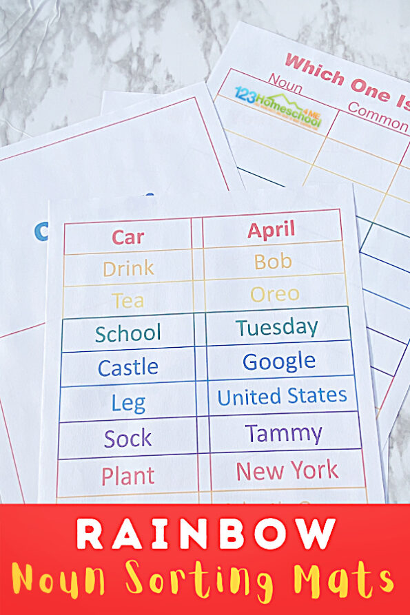 Common and Proper Noun Sort Activity and Free Worksheet