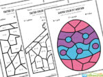 🐰 FREE Printable Easter Color by Number Addition Math Worksheets