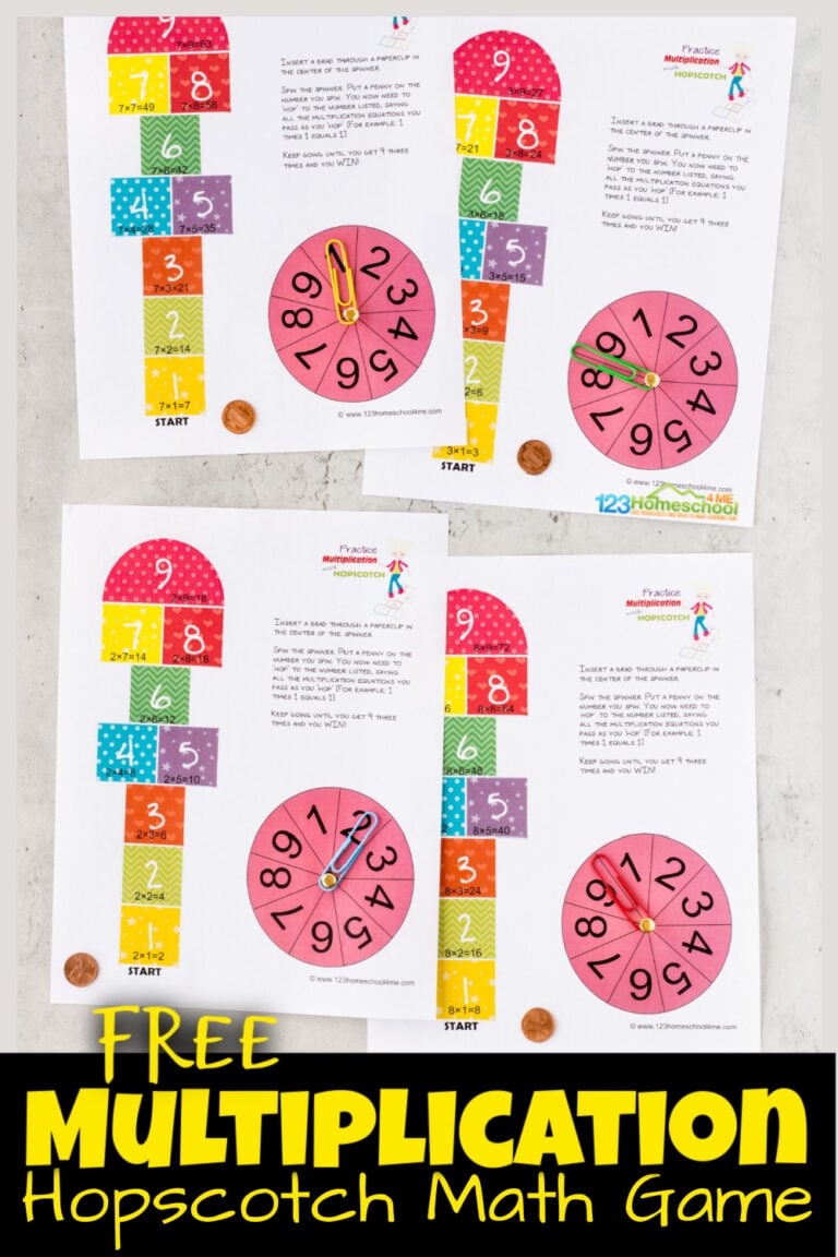 FREE Printable Multiplication Worksheets Tic-Tac-Toe Math Game