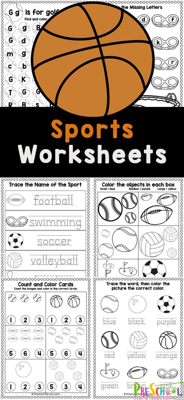 FREE Printable Sports Worksheets for Kids